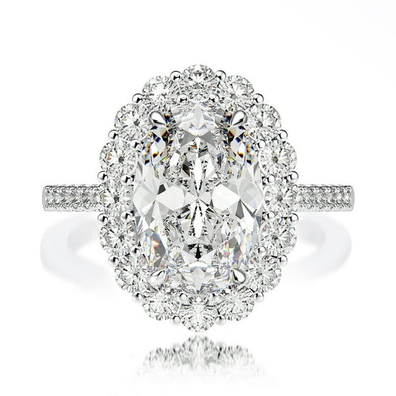 3CT Moissanite Engagement Rings for Women D Color VVS1 Clarity Oval ...
