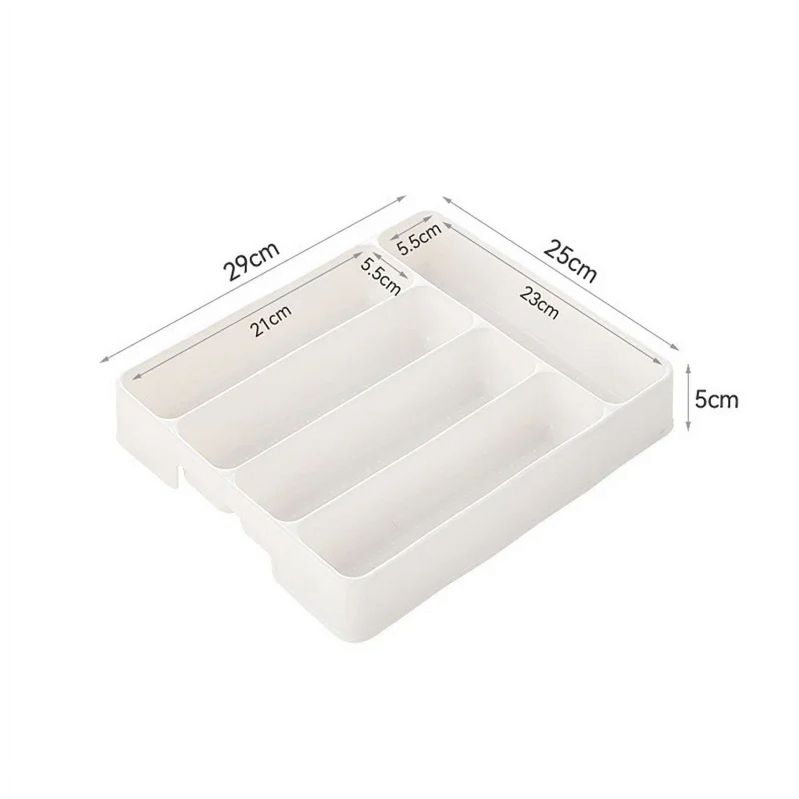 4/5 Compartments Cutlery Organizer Daily Drawer Divider Tray Rectangle ...