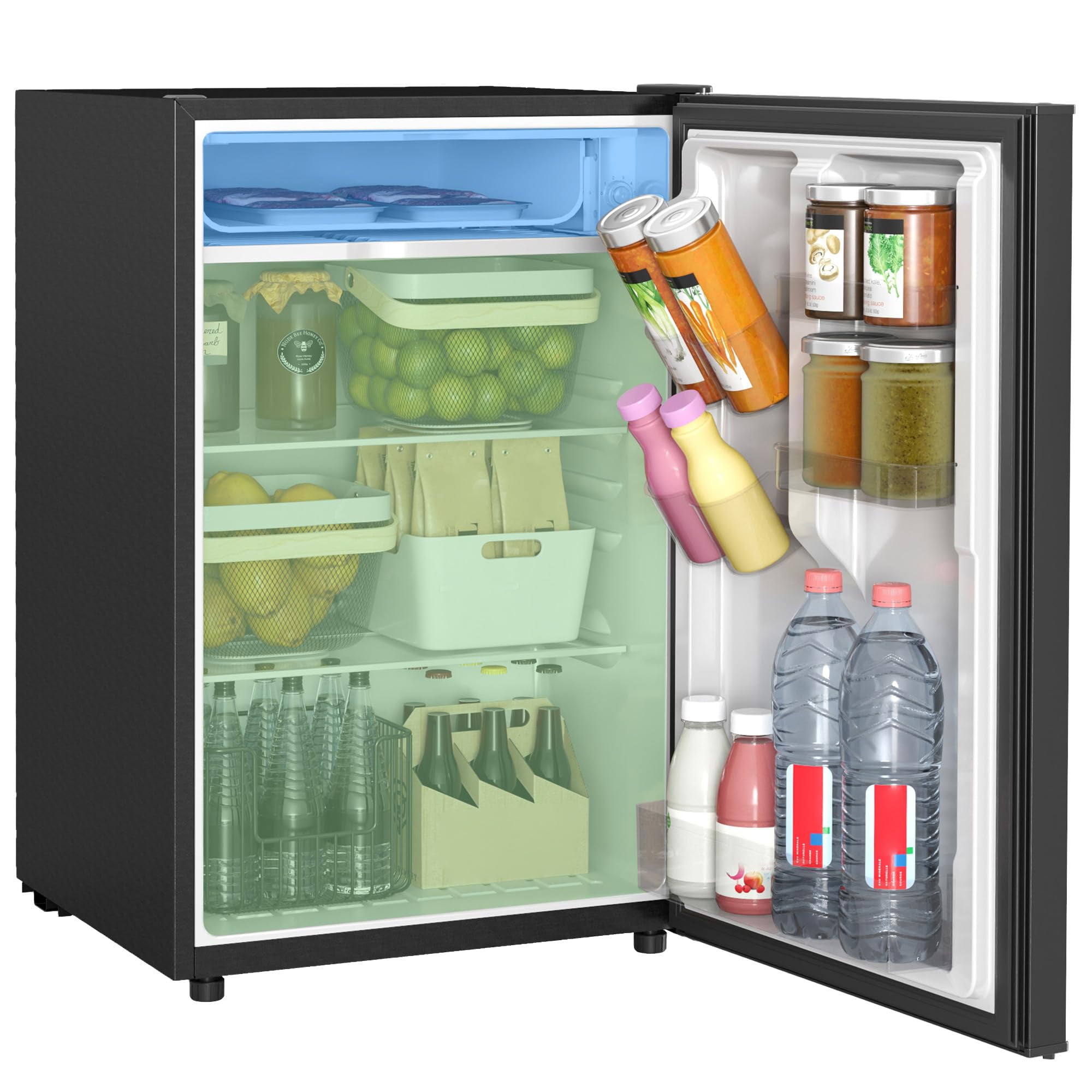 4.5 Cu.Ft Mini Fridge with Freezer, Single Door Small Refrigerator with ...
