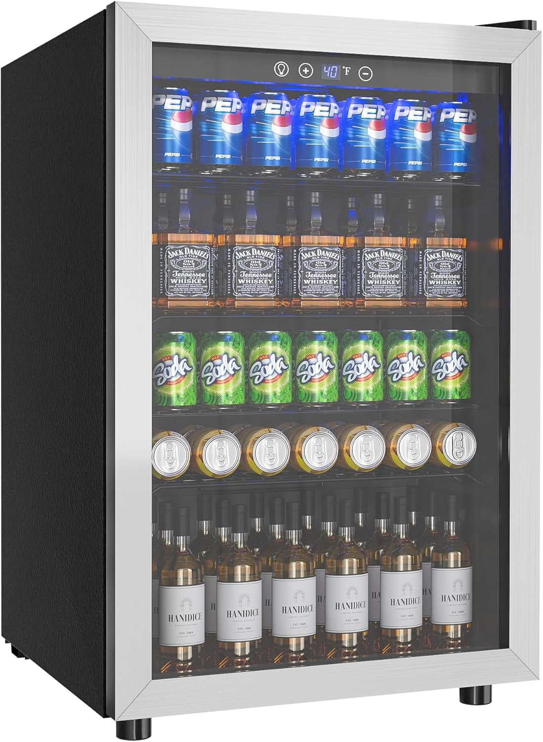 4.5 Cu.ft Beverage Refrigerator Cooler, 145 Can Mini Fridge with ...