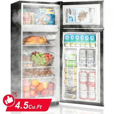 WANAI Retro 3.2 Cu ft Two Door Mini Fridge with Freezer, Office or Dorm ...