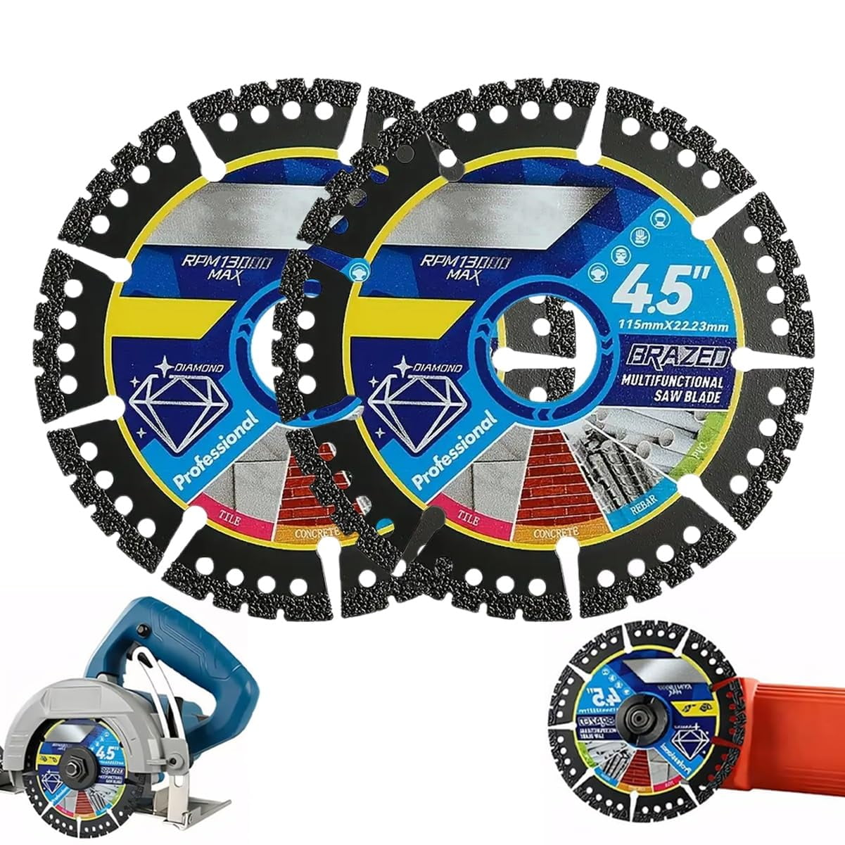 4.5" Diamond Multi-Purpose Saw Blades, Extra Thin Tile Saw, Flat ...