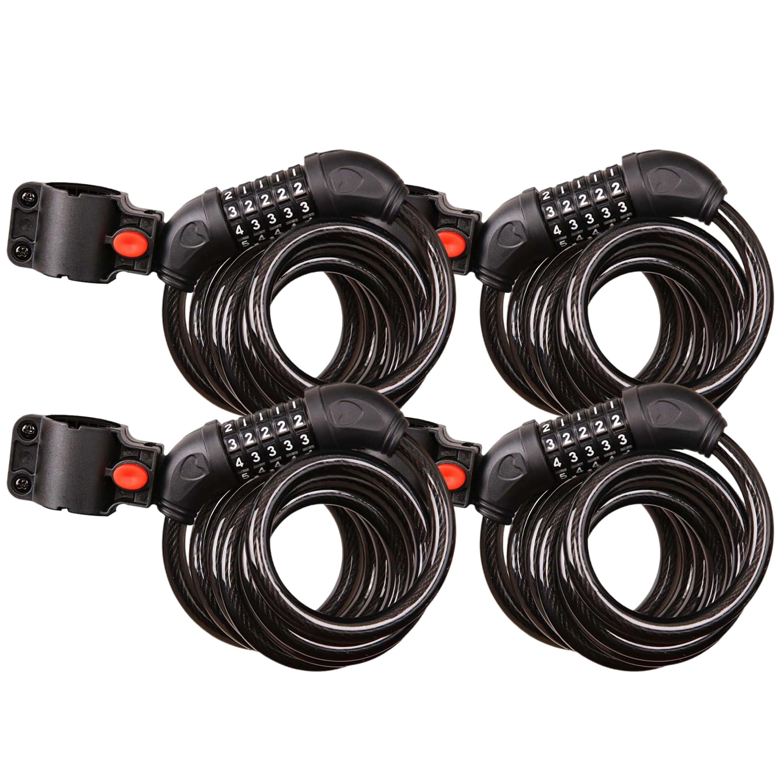 4 5 Digits-6 Feet Cable Combination Bicycle Lock - Walmart.com