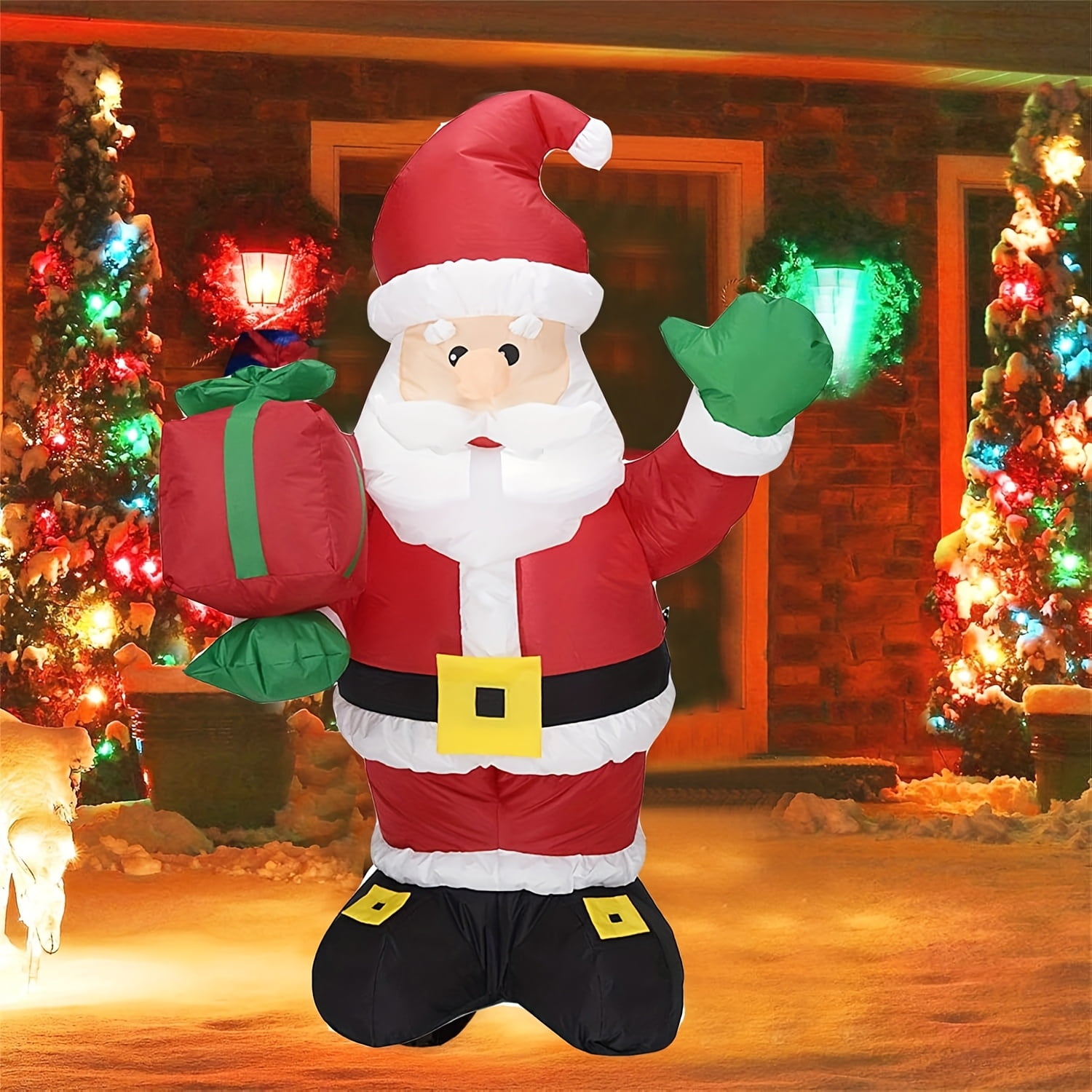 4.5 FT Inflatable Santa Claus Christmas Decor Outdoor With LED Light ...