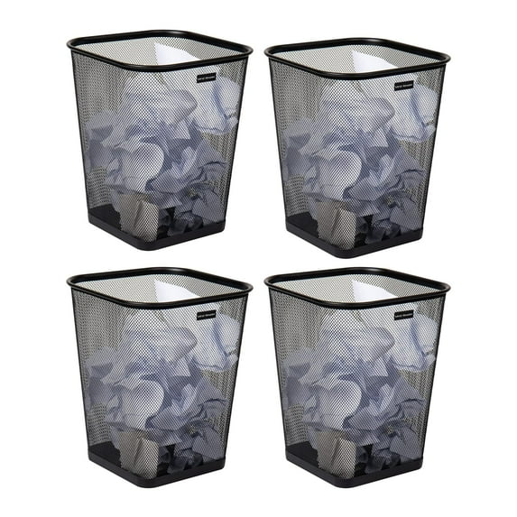4.5 Gallon Office Trash Can for Near Desk, Wood Bedroom Trashcan ...