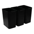 4.5 Gallon Plastic Office Wastebasket, Plastic Trash Cans, Black, 3 ...