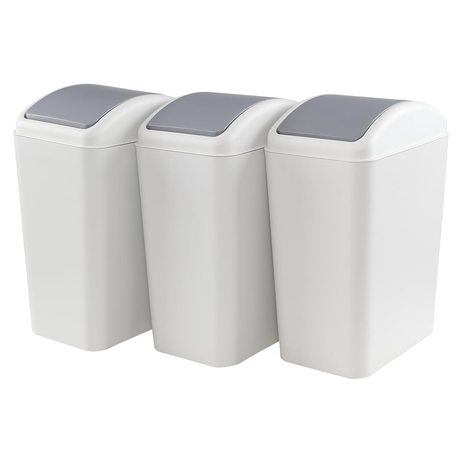 4.5 Gallon Swing Top Garbage Can, Plastic Trash Bin with Lid, 3 Pack ...
