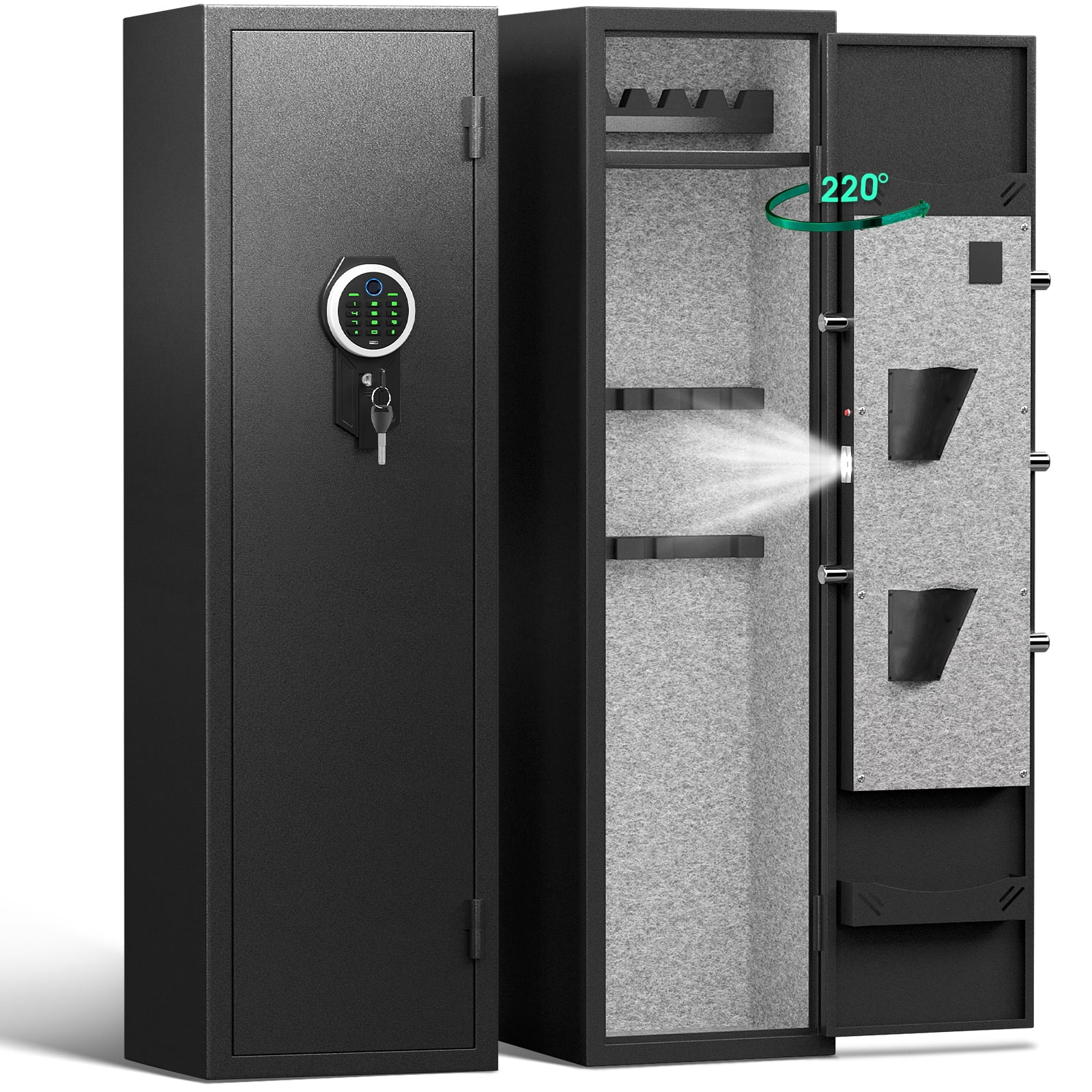 4-5 Gun Safe, Biometric Fingerprint Gun Safes for Home, Quick Access ...
