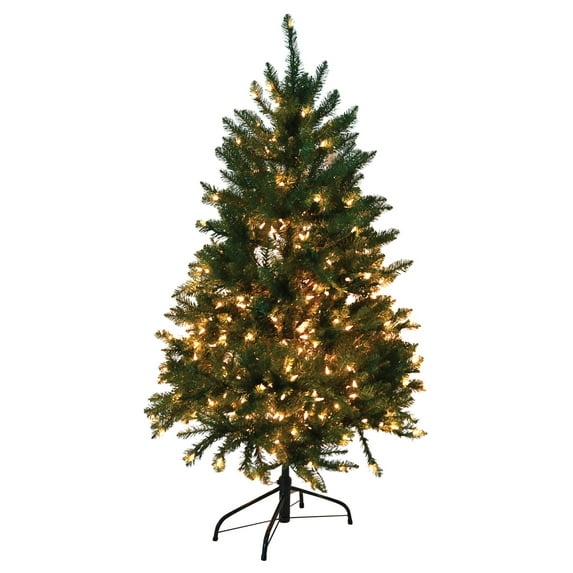 4.5 ft Hinged Tree with 300 Clear Lights - Walmart.com