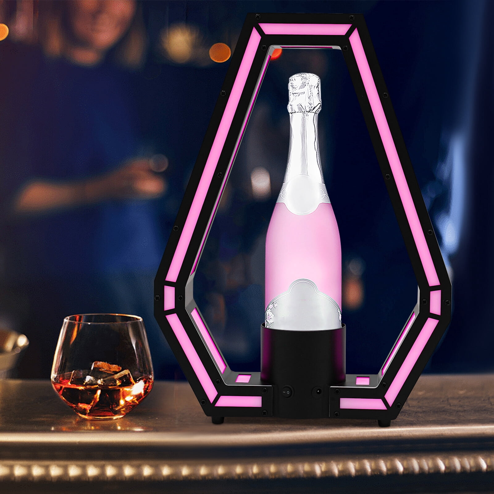 4-5 Hours LED Liquor Bottle Display Shelf, Glowing Wine Bottle Display ...