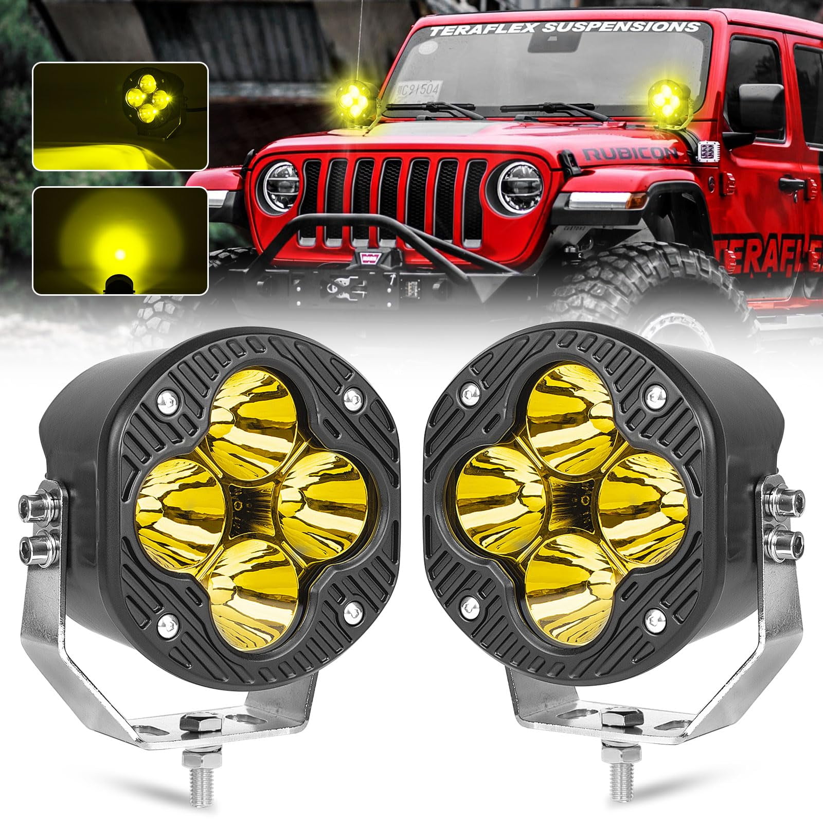 4.5 Inch CM31 60W Amber Yellow LED Driving Super Brigh Offroad Light ...