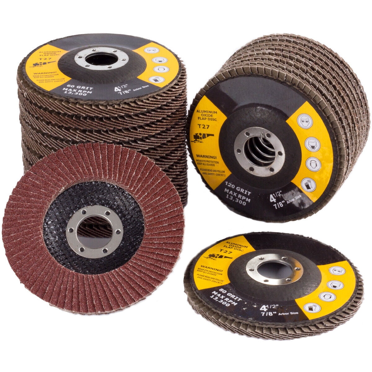 4.5 Inch Flap Disc 4-1/2" 40 60 80 120 Grit Angle Grinder Sanding ...