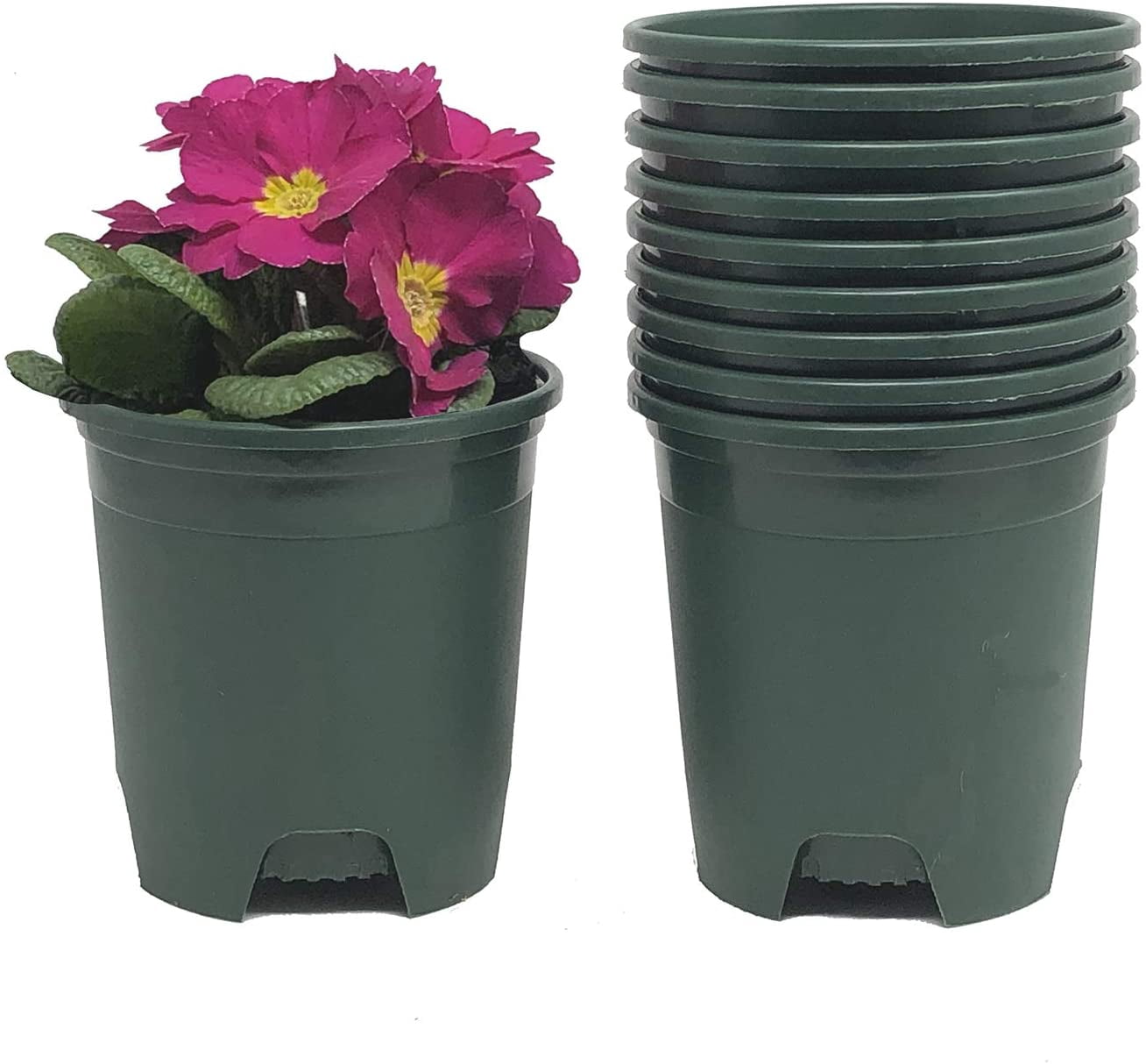 4.5 Inch Green Nursery Pot Plastic Planters for Outdoor Indoor Plants ...