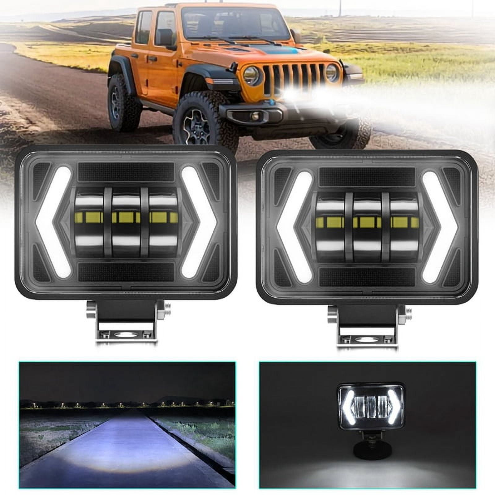 4.5 Inch LED Light Pods Offroad LED Driving Light 80W 8000LM Spot Light ...