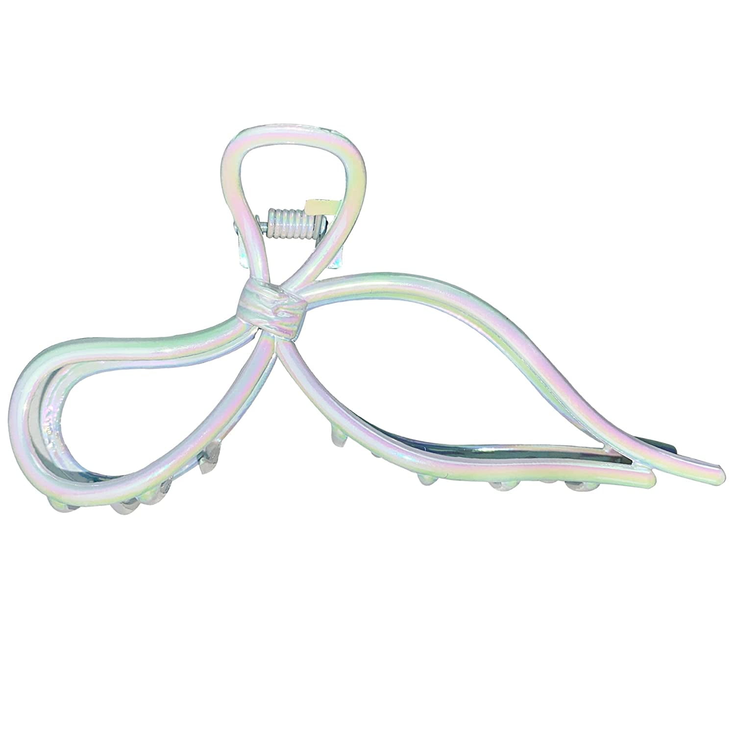 4.5 Inch Minimalist Bow Hair Claws Clips Silvery Hair Accessories Women ...