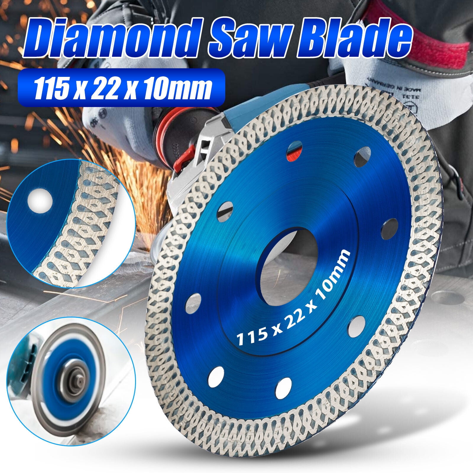 4.5 Inch Porcelain Tile Turbo Diamond Dry Cutting Blade /Disc Grinder ...