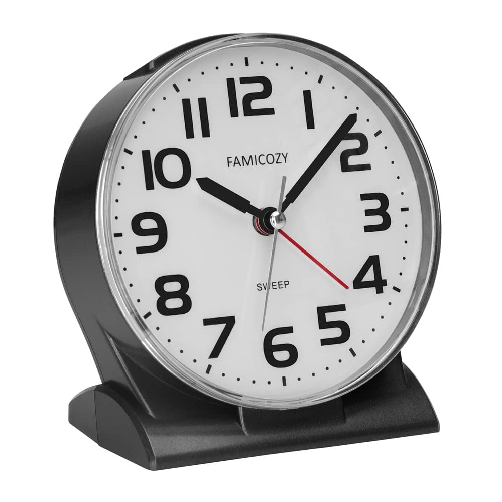 4.5 Inch Silent Analog Alarm Clock for Seniors, No Ticking Quiet ...