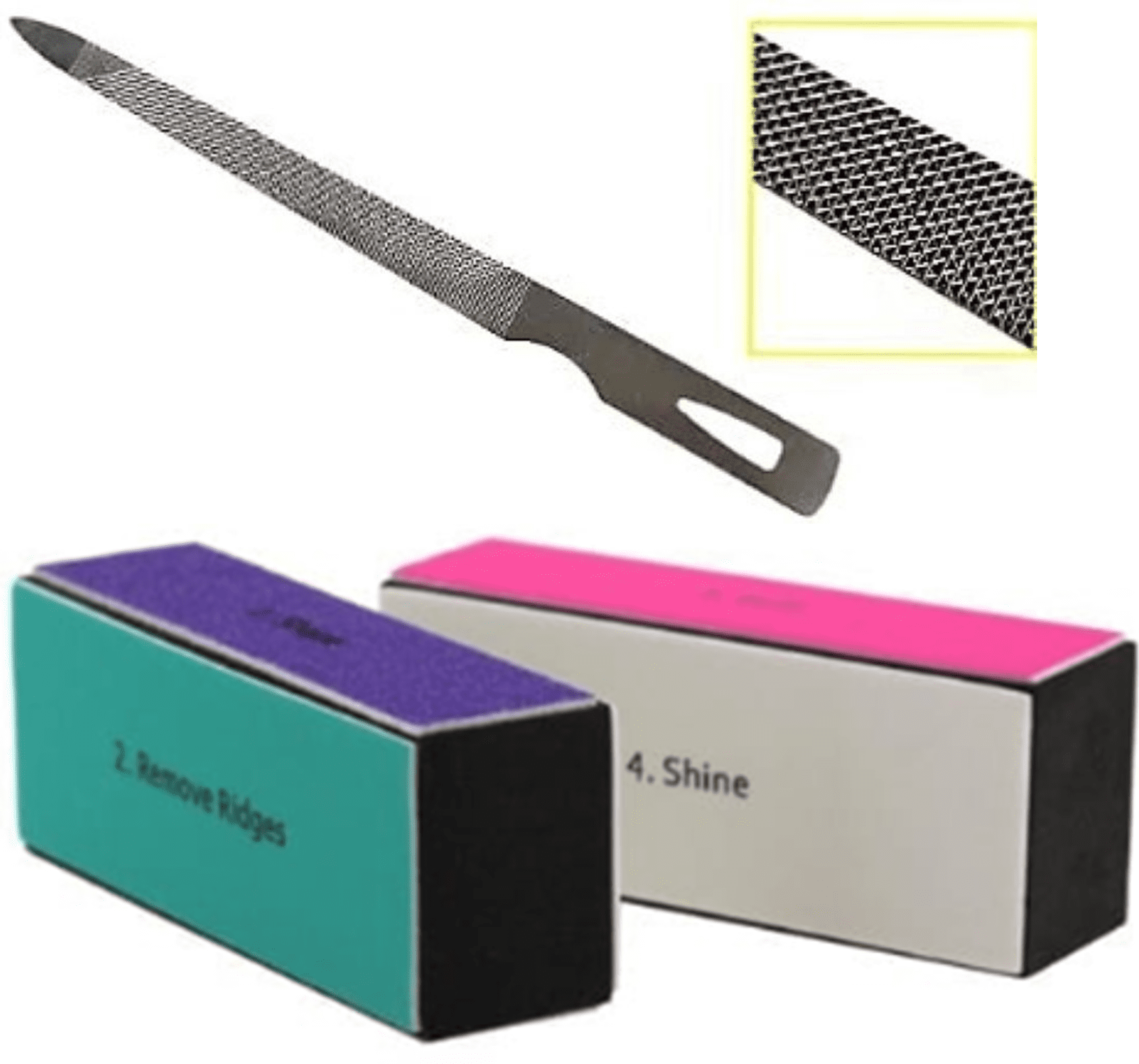 4.5 Inch Stainless Steel Triple Cut Nail File for Fingernails, Toenails ...