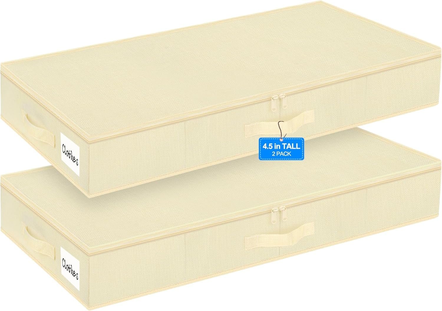 4.5 Inch Tall Low Profile Under Bed Storage Containers Bins, 2Pcs ...