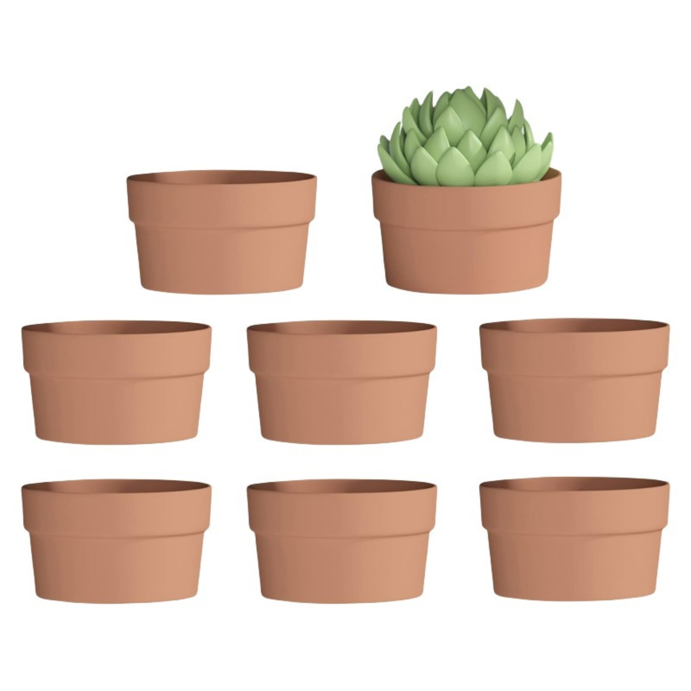 4.5 Inch Terracotta Shallow Succulent Pot - 8 Pack Medium Terra Cotta ...