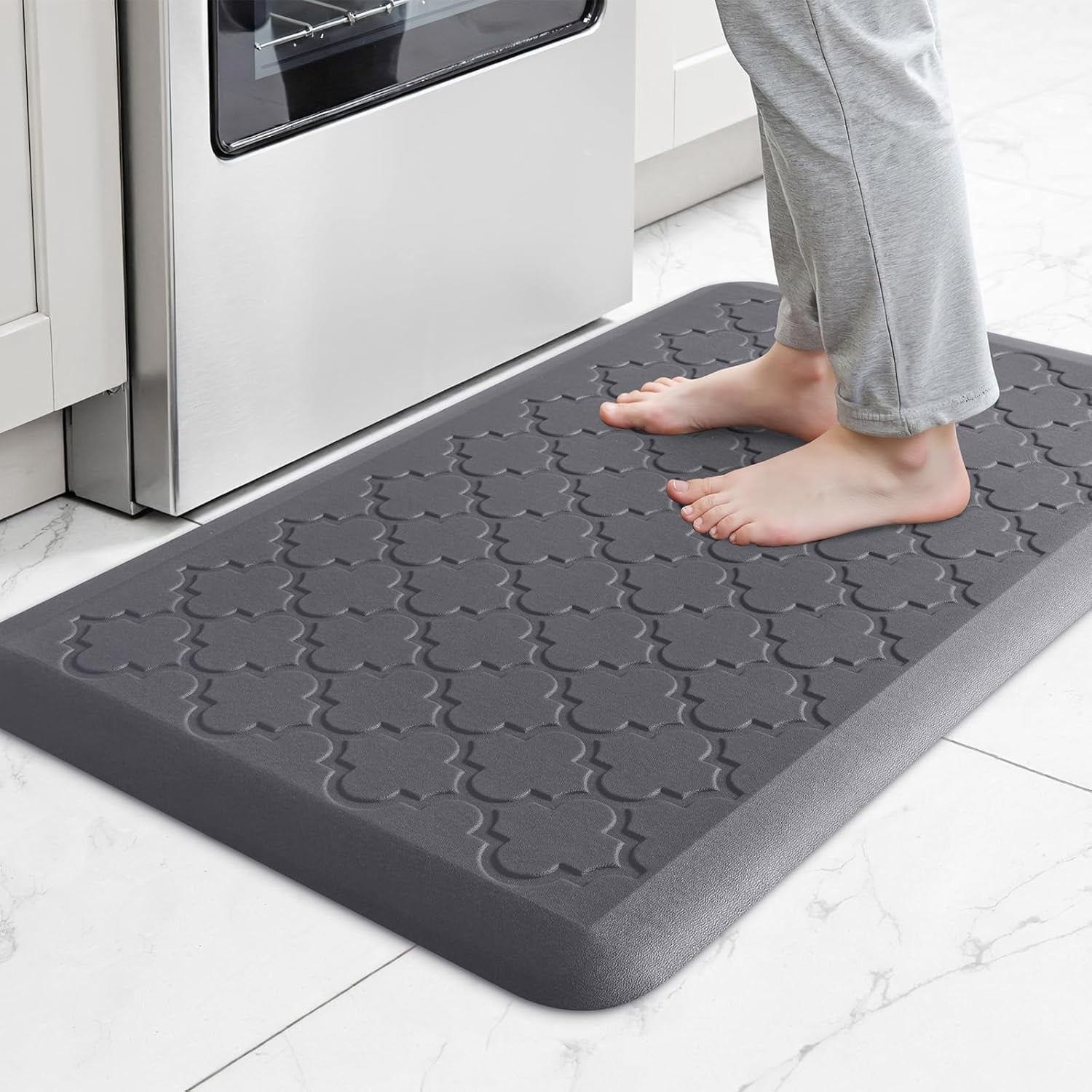 4/5 Inch Thick Anti-Fatigue Kitchen Mat Water Resistant Non-Slip ...