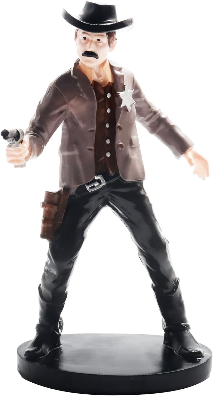 4.5 Inch Wild West Sheriff Resin Figurine Cowboy Action Figure for Home ...