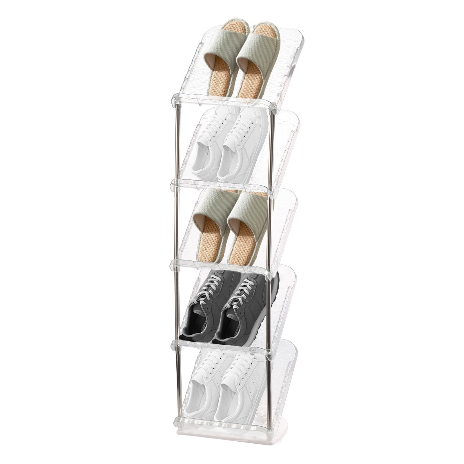 4 or 5 Layers Sloping Shoe Rack Narrow Shoe Shelf Vertical Shoe Stand ...