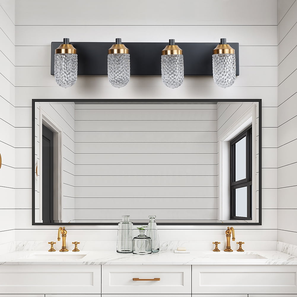 4/5 Light Bathroom Vanity Light Fixtures,Modern Wall Sconce with Clear ...