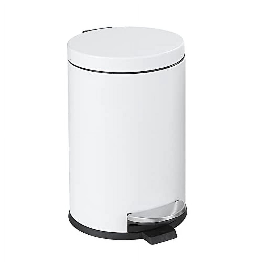 4.5 Liter(1.2 Gallon) Small Round Trash Can with Plastic Inner Bucket ...