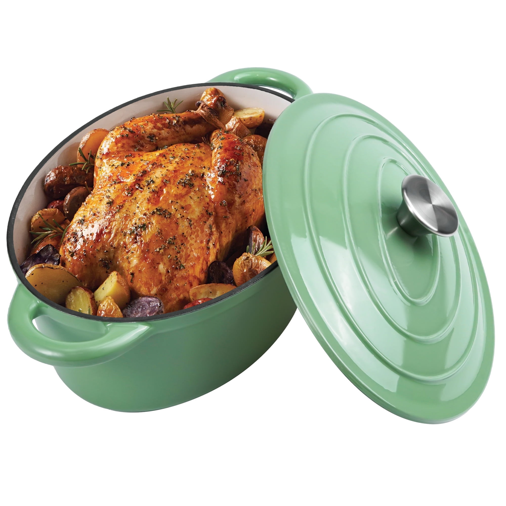 Hawsaiy Enameled Cast Iron Dutch Oven 4.5 QT Oval Nonstick, Heat ...