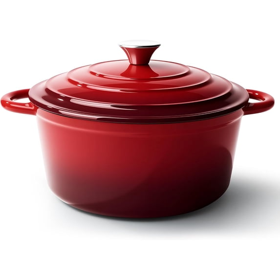 4.5 Quart Dutch Oven Pot with Lid, Non Enameled Cast Iron Dutch Oven ...