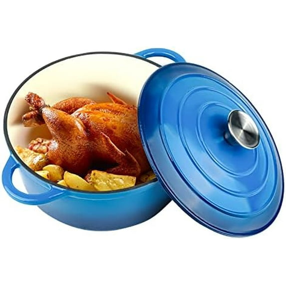 4.5 Quart Enameled Dutch Oven Pot with Lid, Cast Iron Dutch Oven with ...