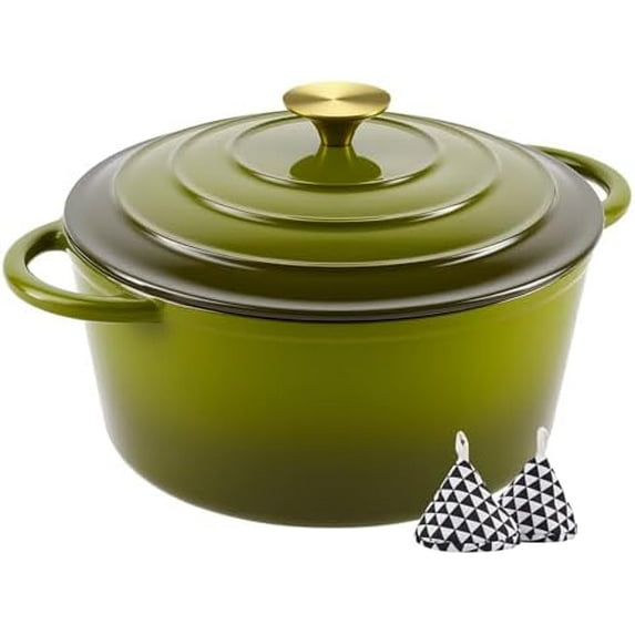 4.5 Quart Enameled Dutch Oven Pot with Lid, Cast Iron Dutch Oven with ...