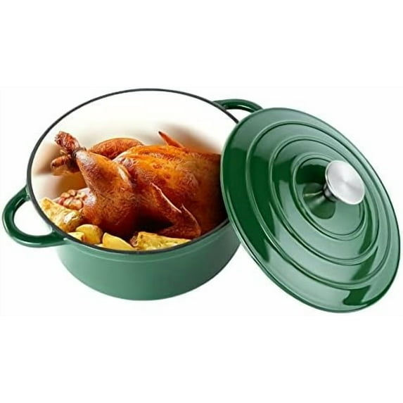 4.5 Quart Enameled Dutch Oven Pot with Lid, Cast Iron Dutch Oven with ...