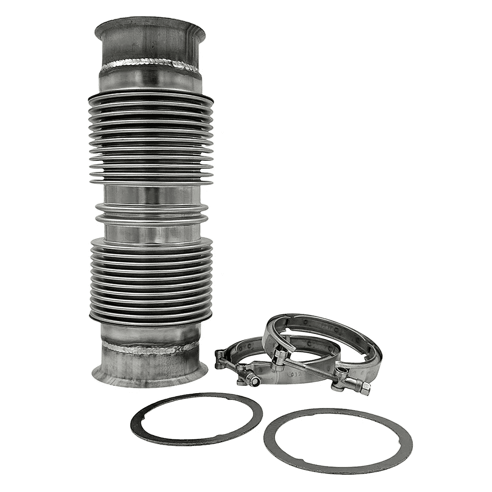 4"–5" Stainless Steel Exhaust Bellows Flex Pipe – 44cm Length, 304 SS, 2mm Wall | Includes ...