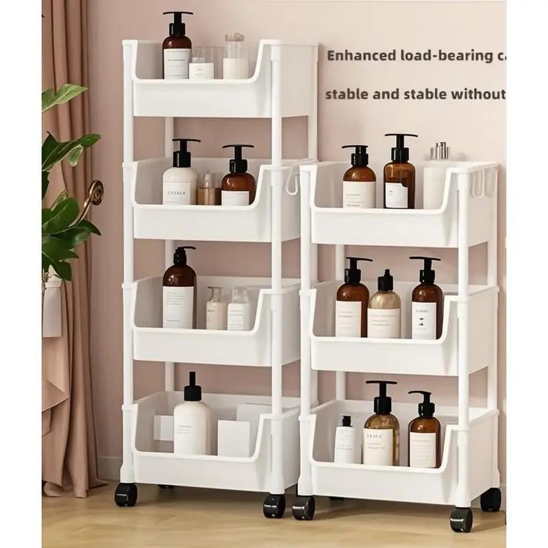 "4/5-Tier Rolling Storage Cart - Multi-Layer Organizer with Wheels for ...