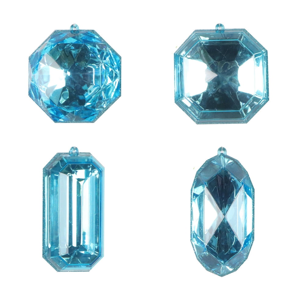 4-5" Turquoise Jewel Glitter Assort 4/Bg - Walmart.com