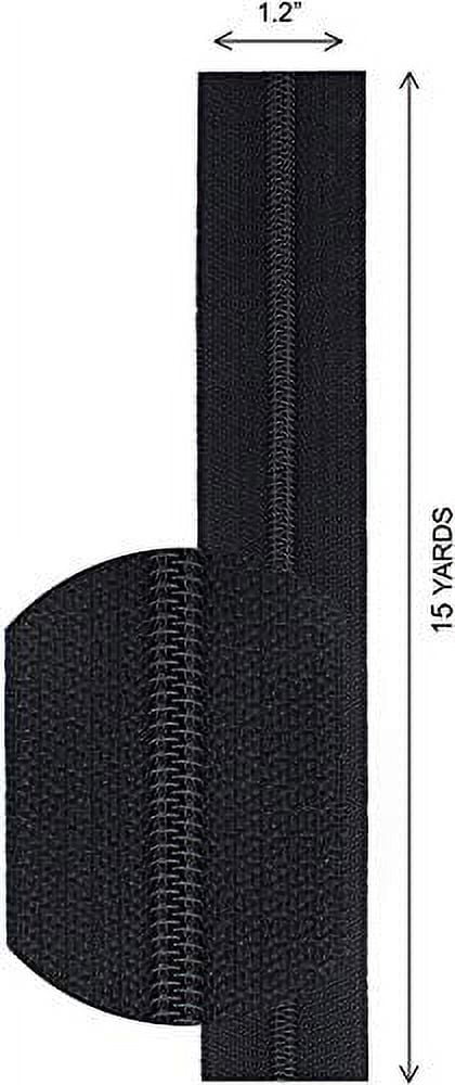 #4.5 YKK Continuous Nylon Coil Black Zipper Chain Includes Black Non ...