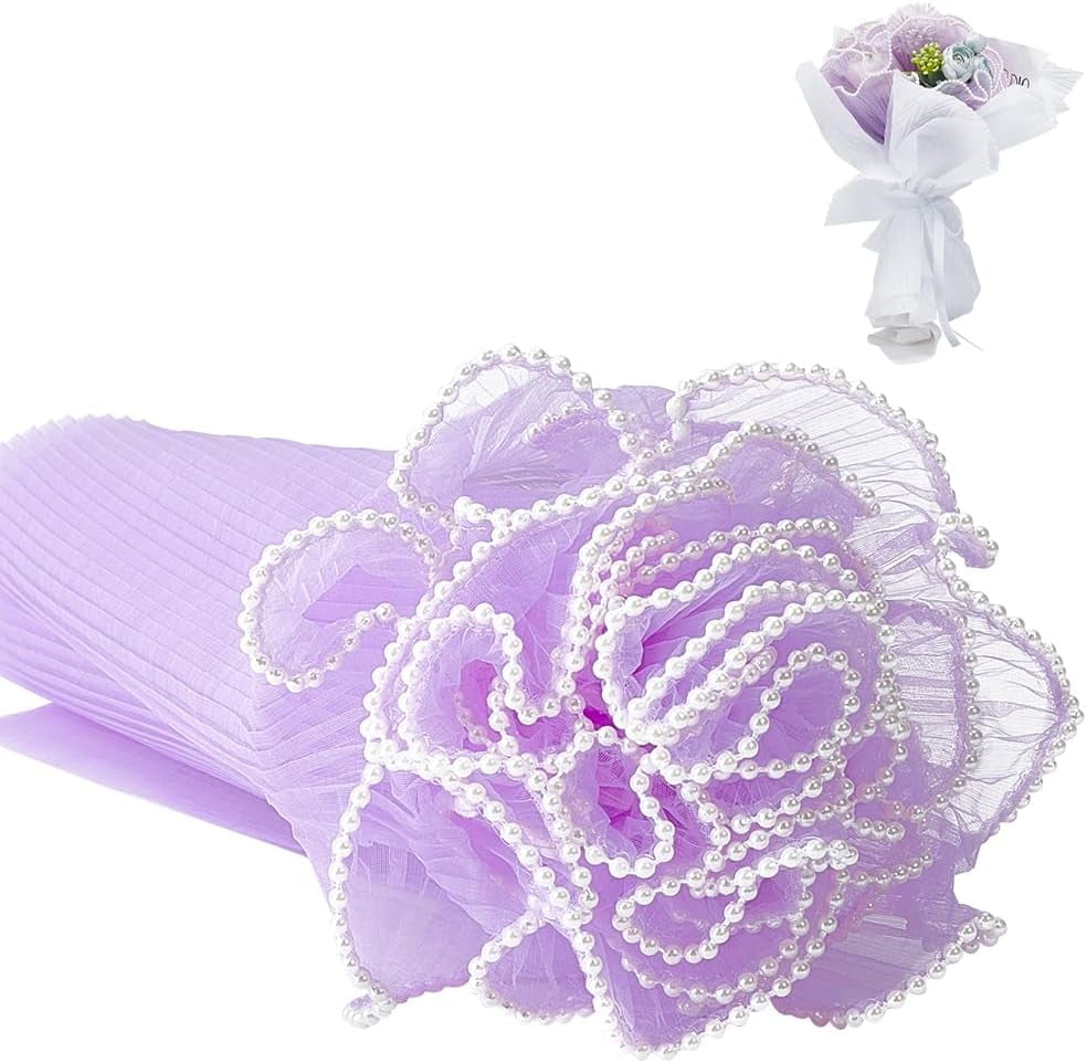 4.5 Yards Flower Wrapping Mesh Paper 10-5/8 inch Lilac Bouquet ...