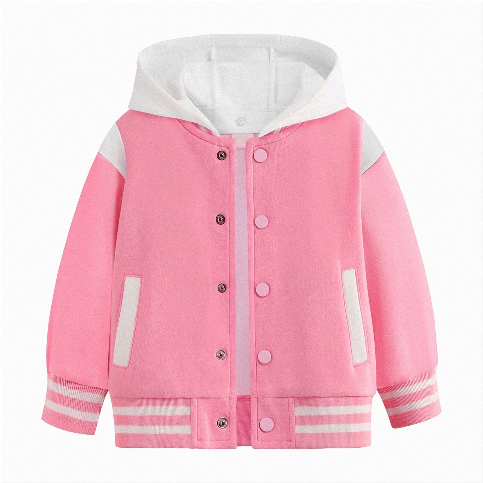 4-5 Years Child Kids Baseball Jackets Boys Girls Jacket Plain Button ...