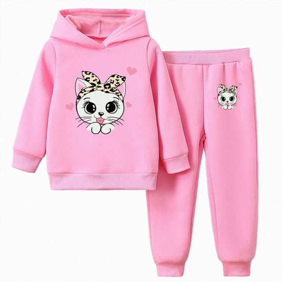 4-5 Years Teen Girls Long Sleeved Hoodie Pants Casual Two Piece Set ...