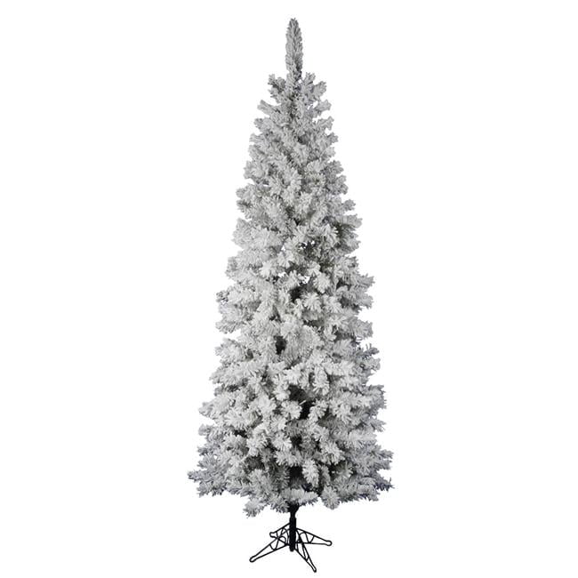 4.5 ft. x 26 in. Flocked White on Green Pacific Tree with 162 Tips ...