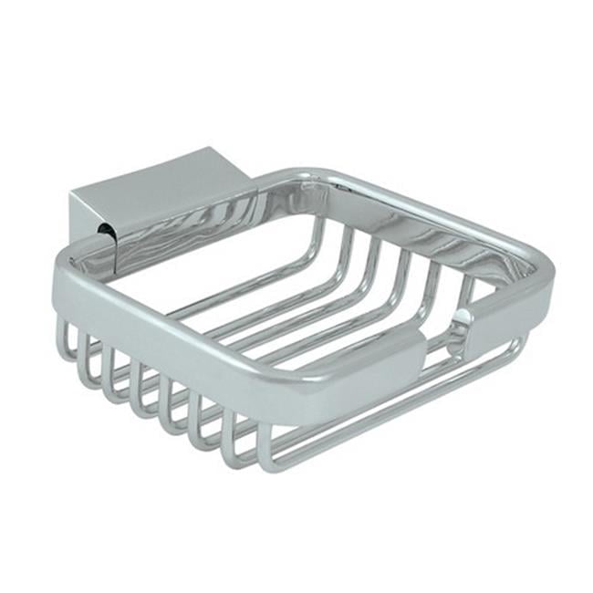 4.5 in. Rectangle Wire Basket Soap Holder, Bright Chrome - Solid Brass ...