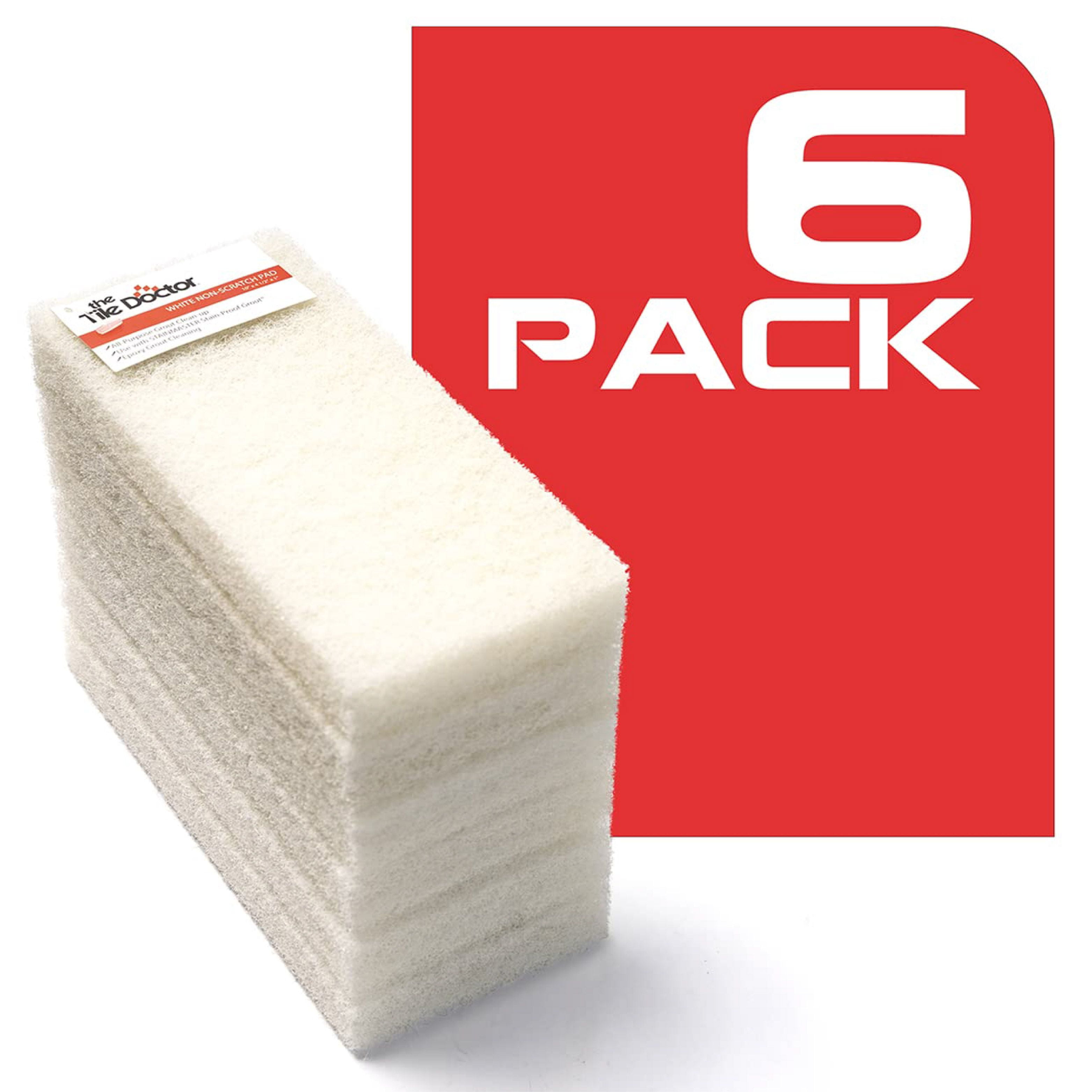 4.5 in. x 10 in. x 1 in. White Scrub Pad Light Duty (6-Pack) - Walmart.com