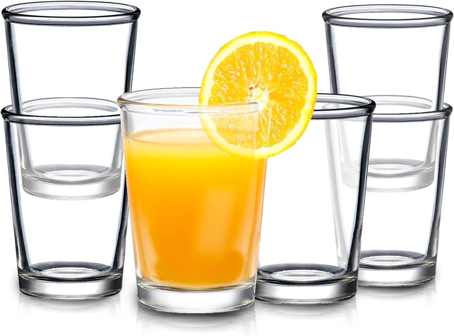 4.5 oz Small Juice Cups, Set of 6, Stackable Thick Bottom Drinking Cups ...