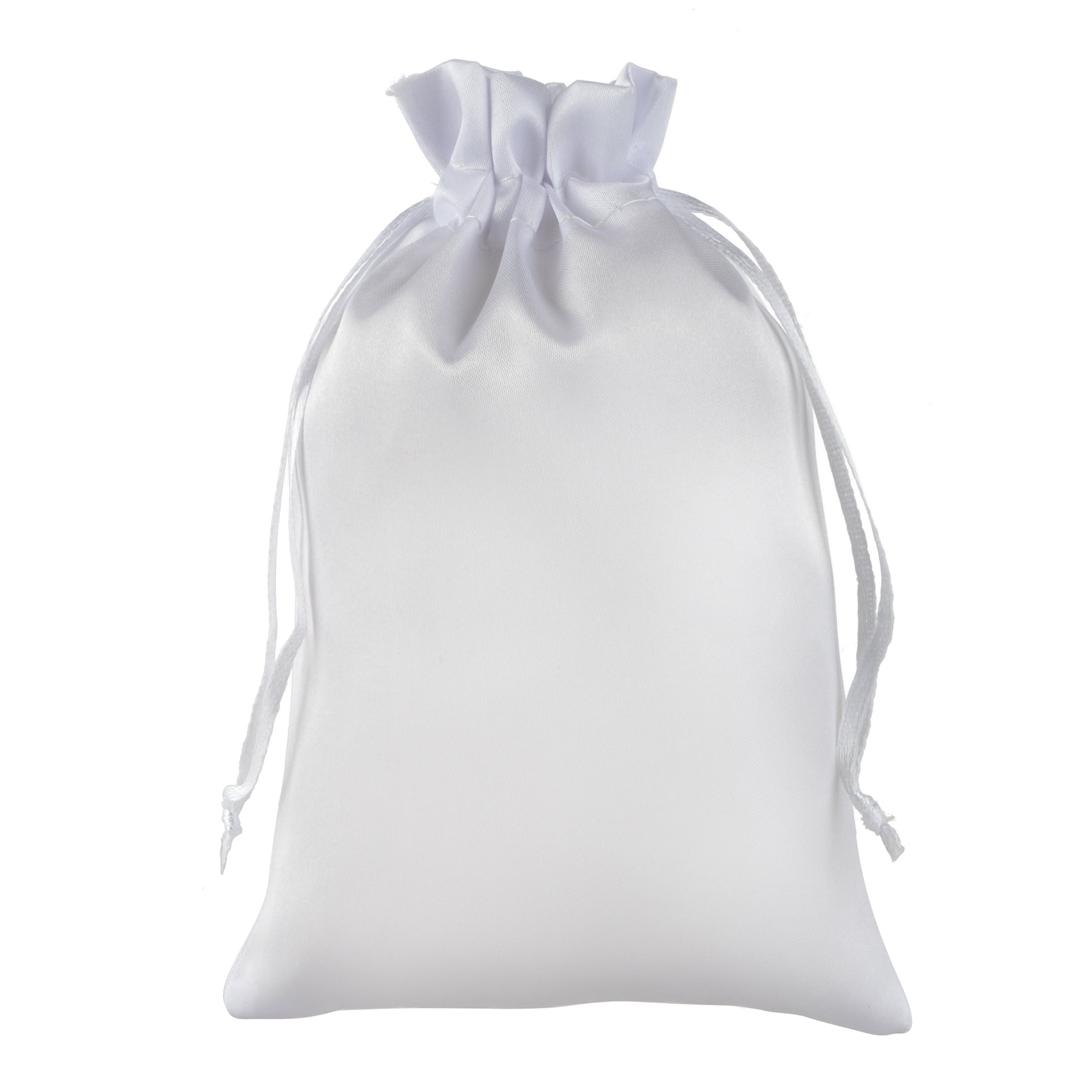 4.5" x 7" White Satin Favor Bags with Drawstring - 12ct by Celebrate It ...
