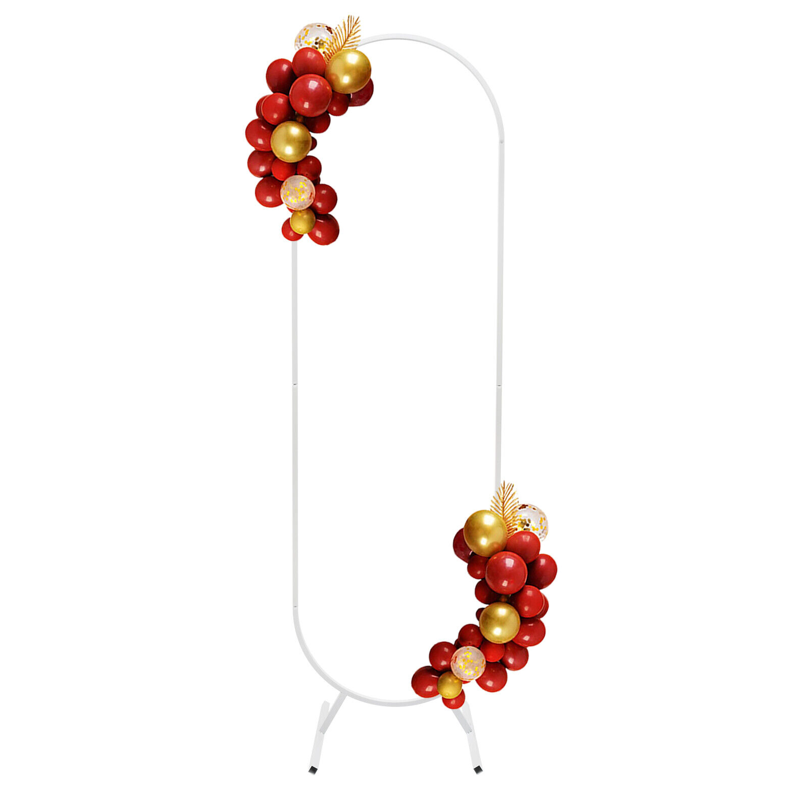 4.59ft,5.58ft,6.56ft White Sturdy Metal Oval Wedding Arch Frame ...