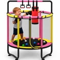 4.5FT Toddler Trampoline with Safety Enclosure Net, Kids Mini ...