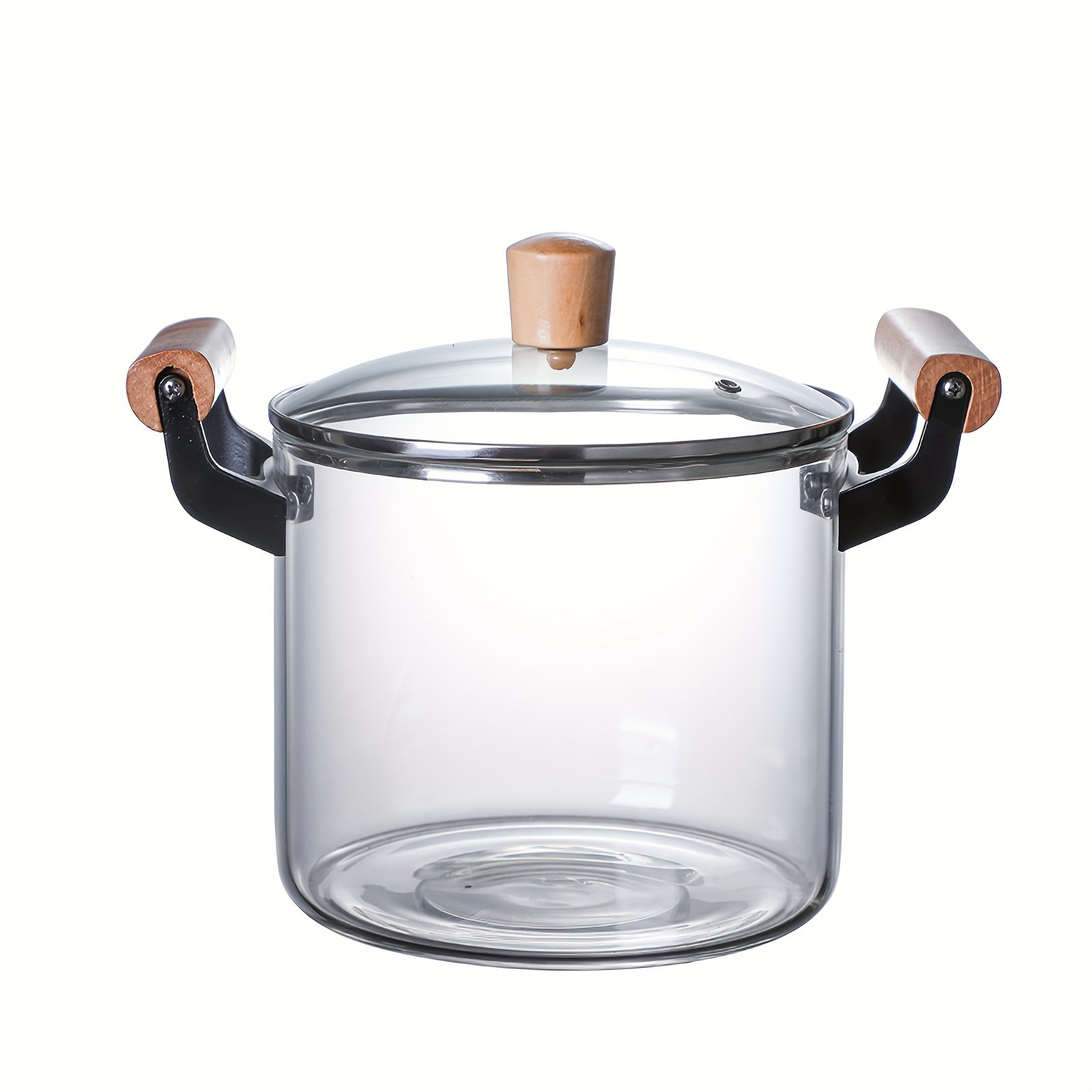 4.5L Borosilicate Glass Stew Pot - Heat-Resistant Dual Handles for Gas ...