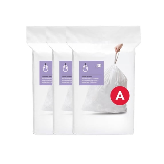 4.5L Custom Fit Bathroom Trash Bag Liners 3 Quick-Dispense Packs - 90ct ...
